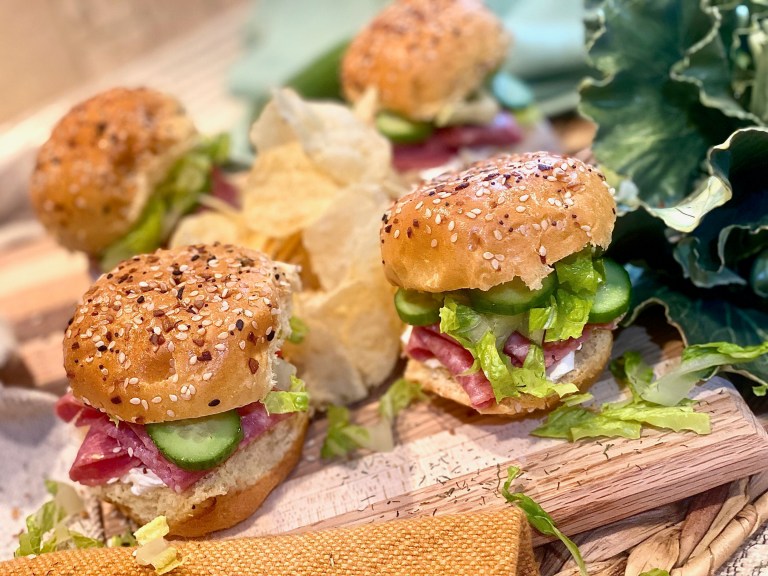 Salami, Cream Cheese, and Cucumber Sliders. – Deepfrieddiamonds