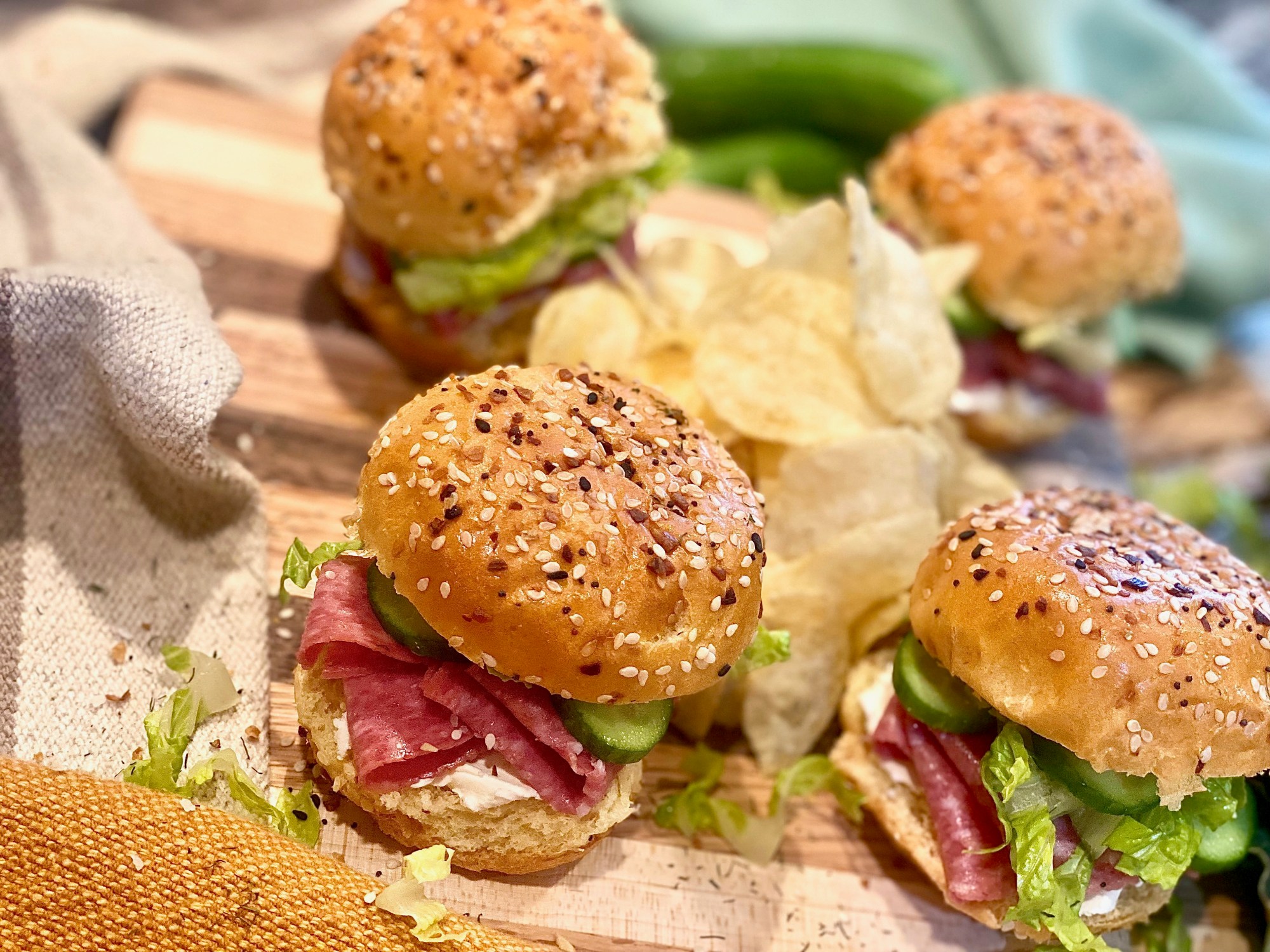 Salami, Cream Cheese, and Cucumber Sliders. – Deepfrieddiamonds